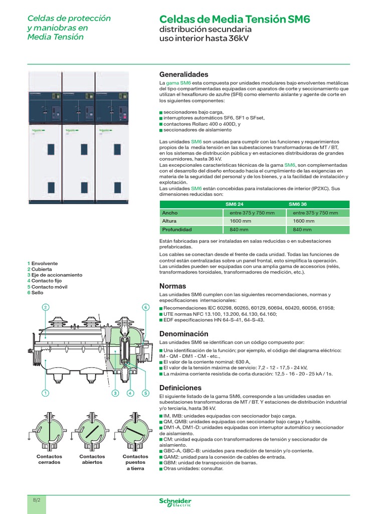 Catalogo Celda MT SM6 | PDF | Subestacion electrica | Transformador