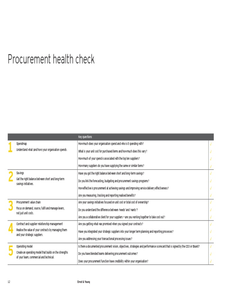 EY - Procurement Health Check | PDF | Procurement | Supply Chain