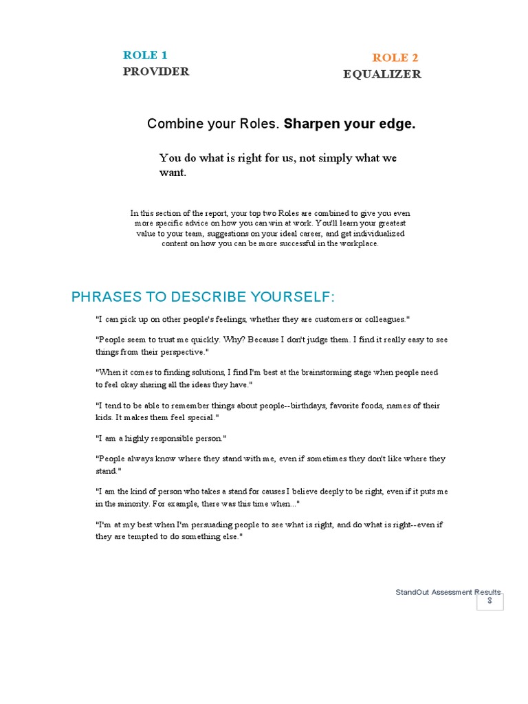 Combine Your Roles. Sharpen Your Edge.: Phrases To Describe Yourself ...