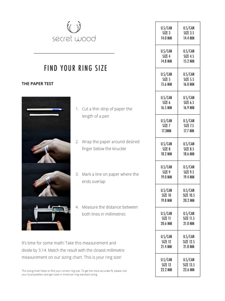 Find Your Ring Size: The Paper Test | PDF | Nature