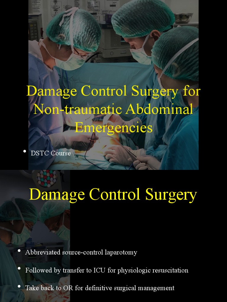 Damage Control Surgery For Non-Traumatic Abdominal Emergencies | PDF ...