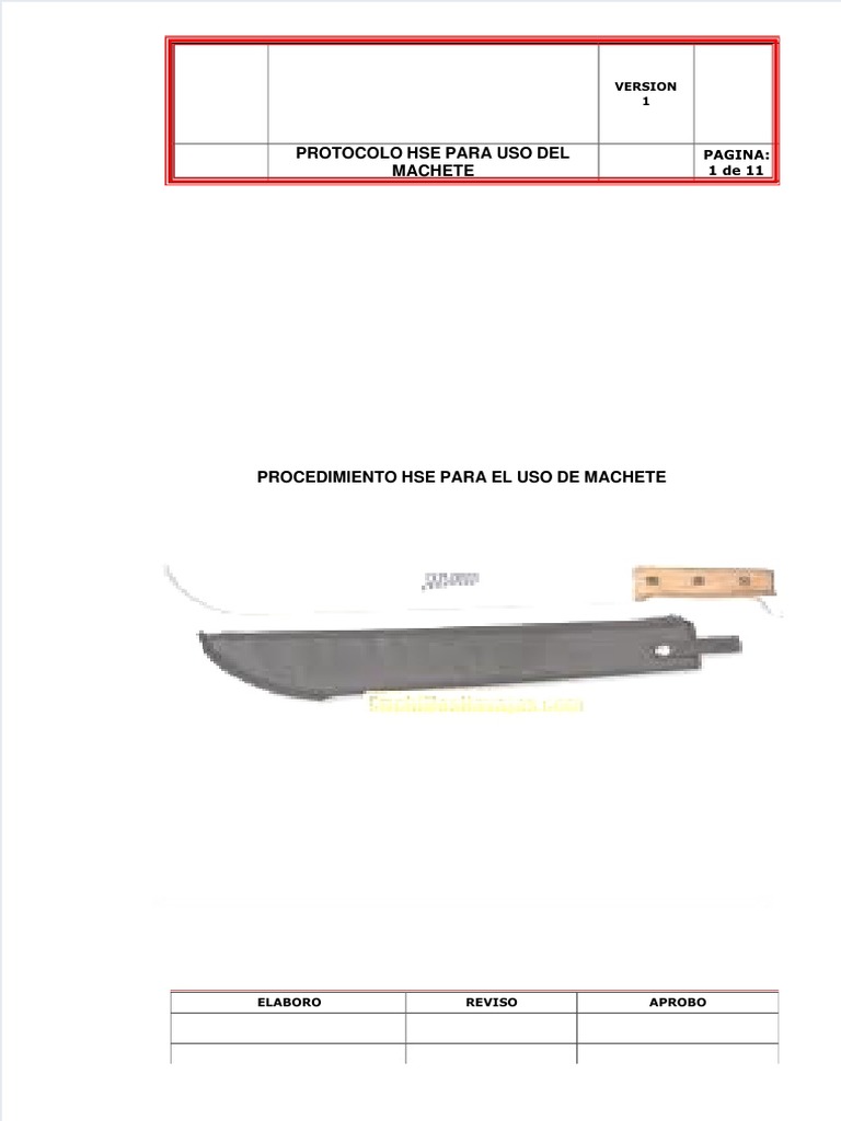 Pdfslide - Tips - Procedimiento Uso Del Machete | PDF | Factores ...