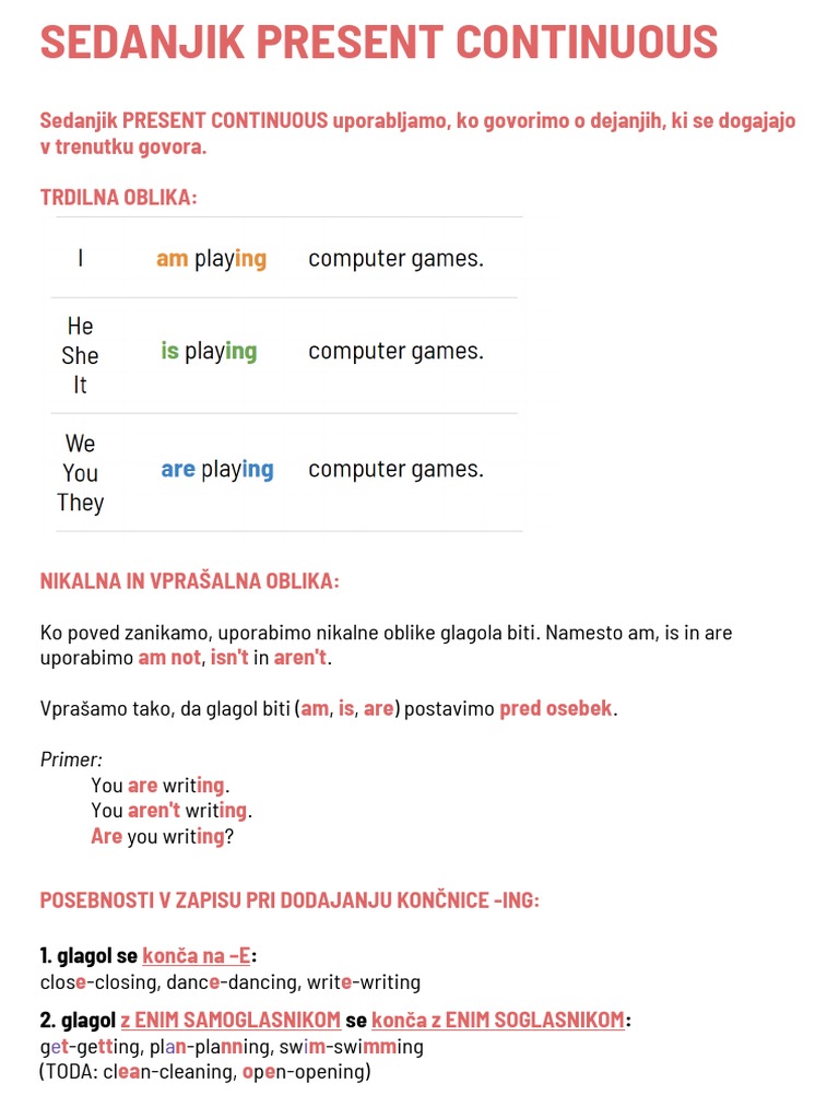 7.r Unit 5 Step 2 Present Continuous | PDF | Language Arts & Discipline