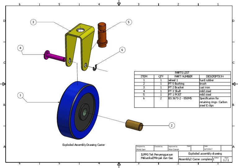 Caster Assembly Drawing Overview | PDF | Steel | Industrial Processes