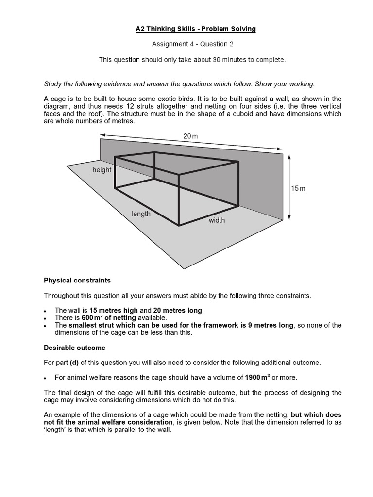 Bird Cage With Answers | PDF | Length | Teaching Mathematics