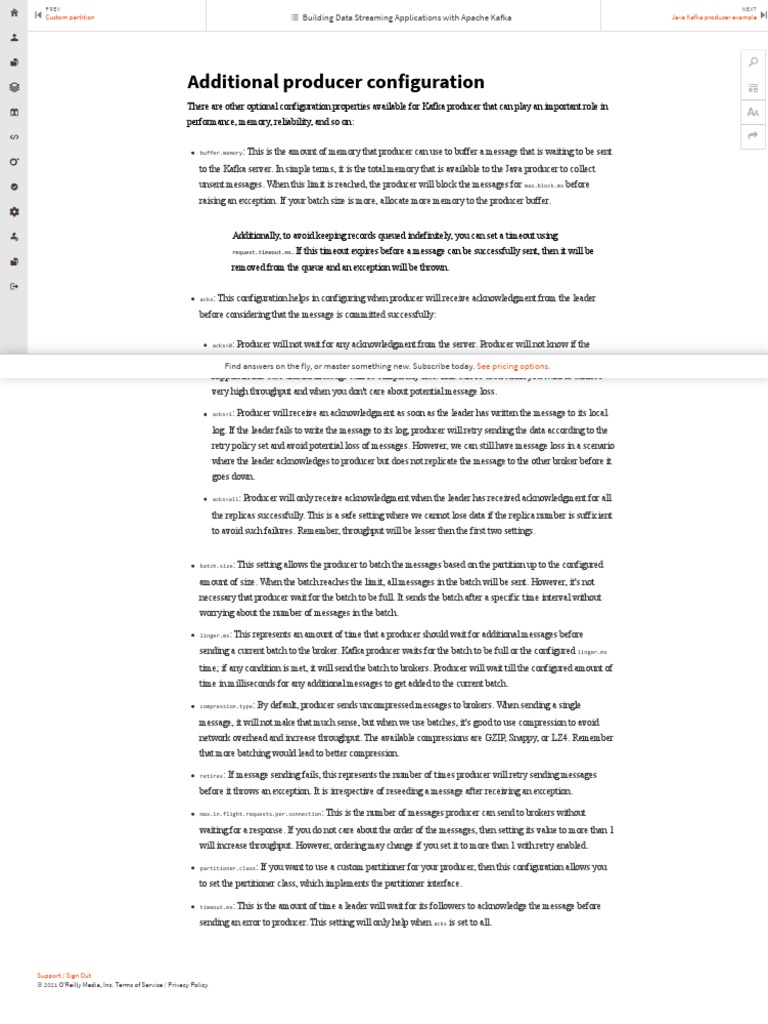 Additional Producer Configuration: Find Answers On The Fly, or Master ...