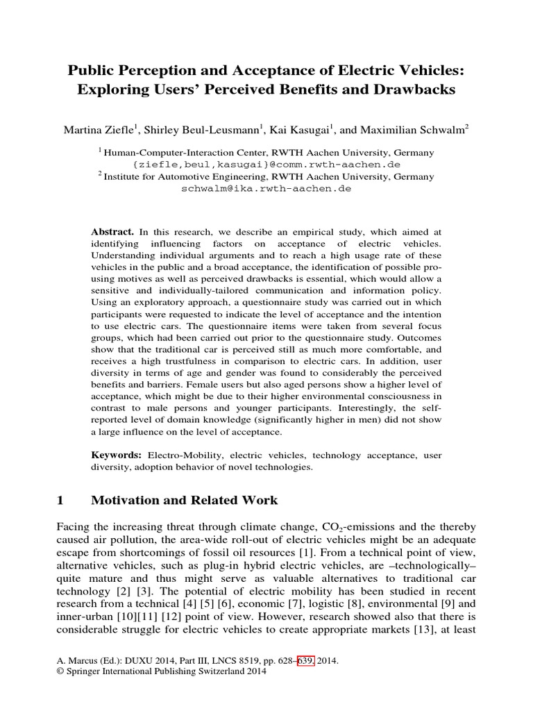 Public Perception and Acceptance of Electric Vehicles - Exploring User ...
