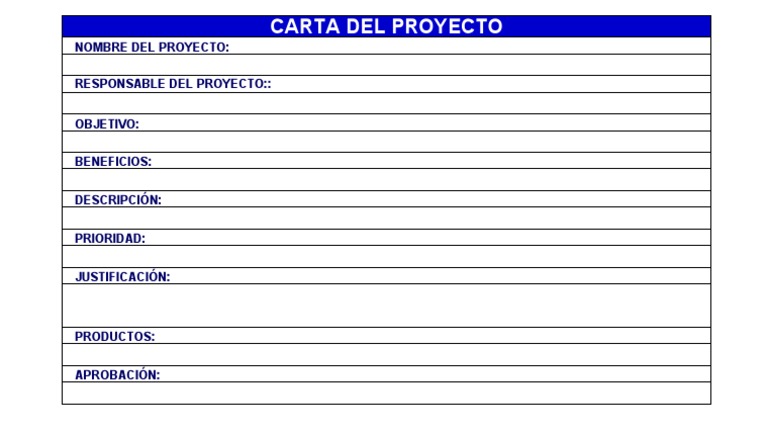 Carta de Proyecto | PDF