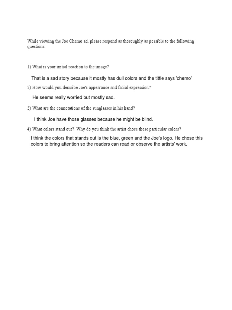 Joe Chemo Image Worksheet | PDF