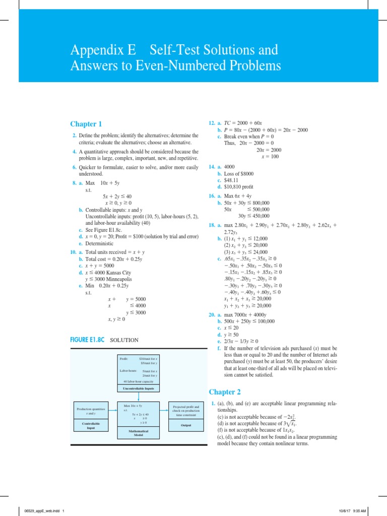 Appendix E Self-Test Solutions and Answers To Even-Numbered Problems ...