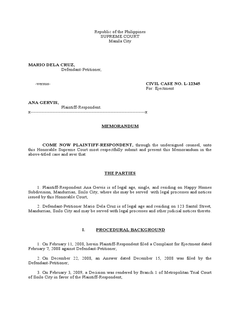 Legal Memorarggggrrwndum Sample | PDF | Title (Property) | Lease