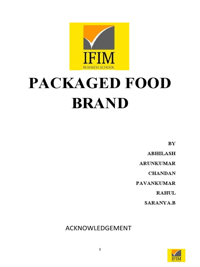 Packaged Food Brand | PDF | Brand | Foods