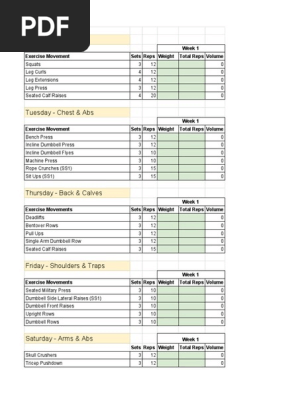 Attempt At Creating A 5x Days Per Week Full Body Workout Any Feedback ...