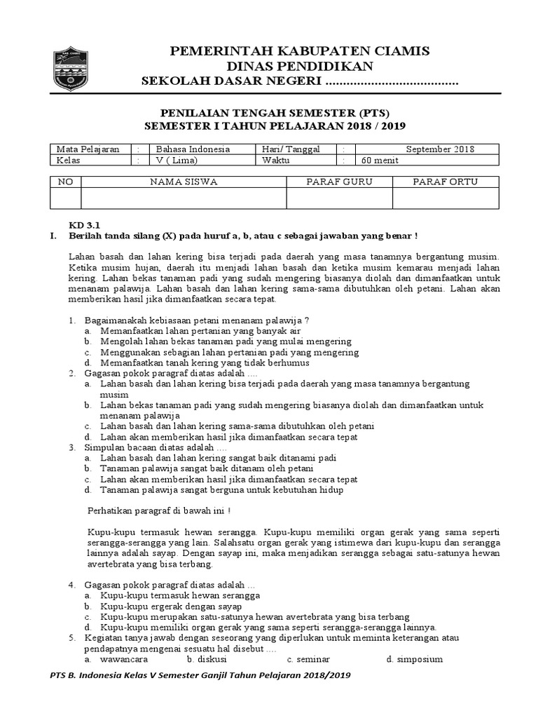 PTS B. Indo Kls 5 | PDF | Kajian Bahasa Asing