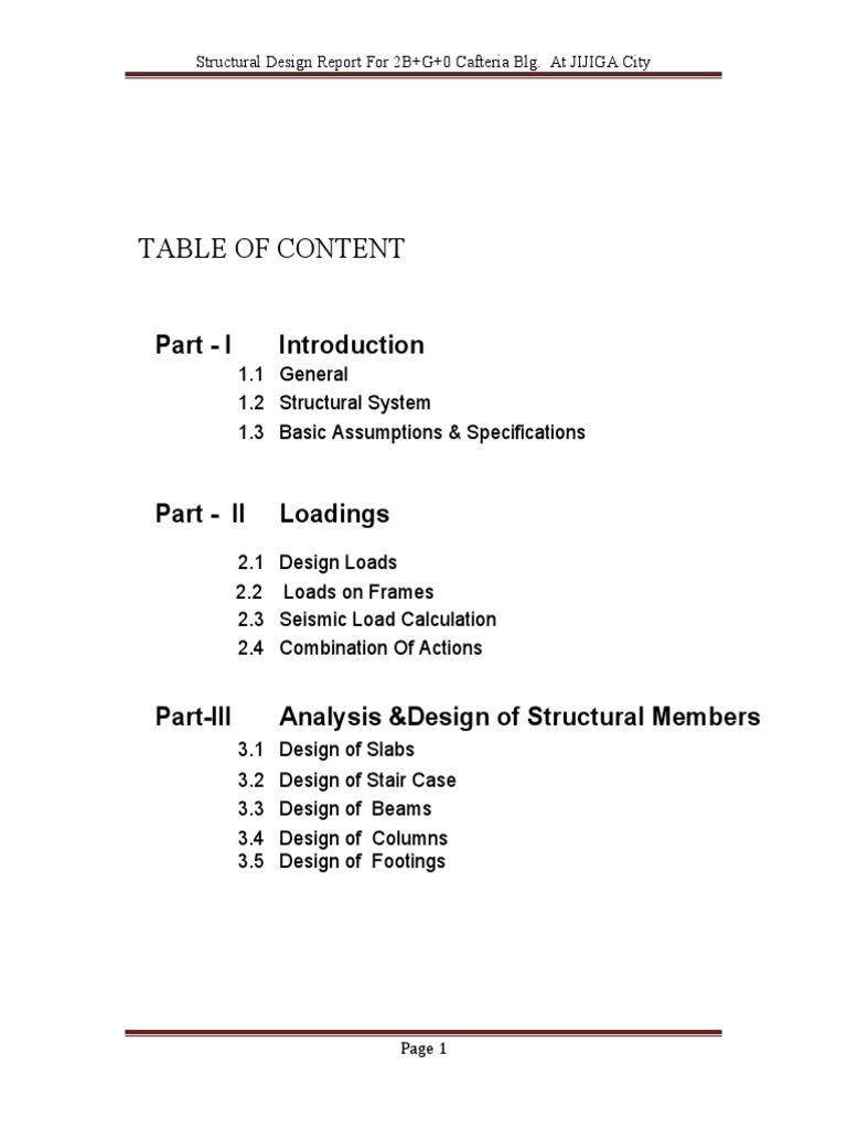 Structural Design Report 2B+G+0 | PDF | Strength Of Materials | Concrete