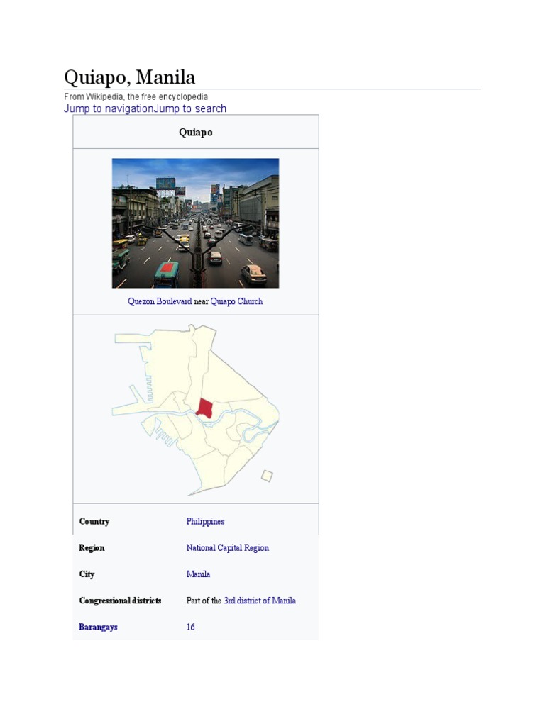 Quiapo, Manila: Jump To Navigationjump To Search | PDF | Manila ...