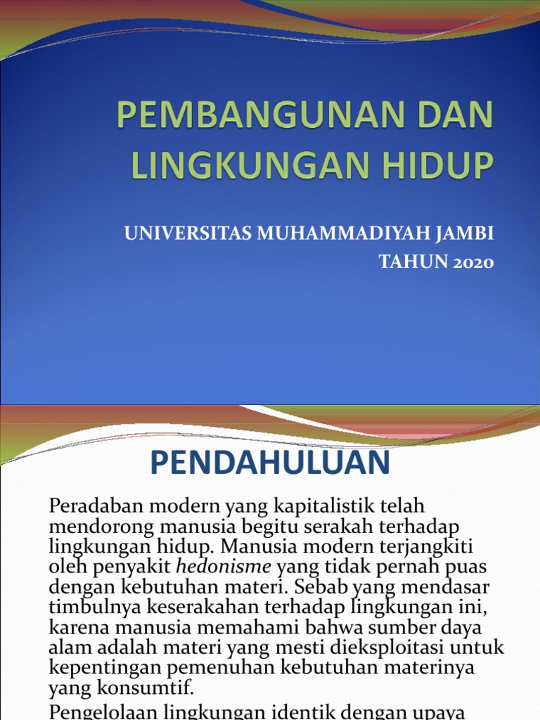 Pengelolaan Lingkungan dan Pembangunan Berkelanjutan | PDF | Sains & Matematika