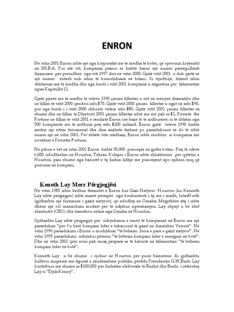 Rast Studimi Enroni | PDF