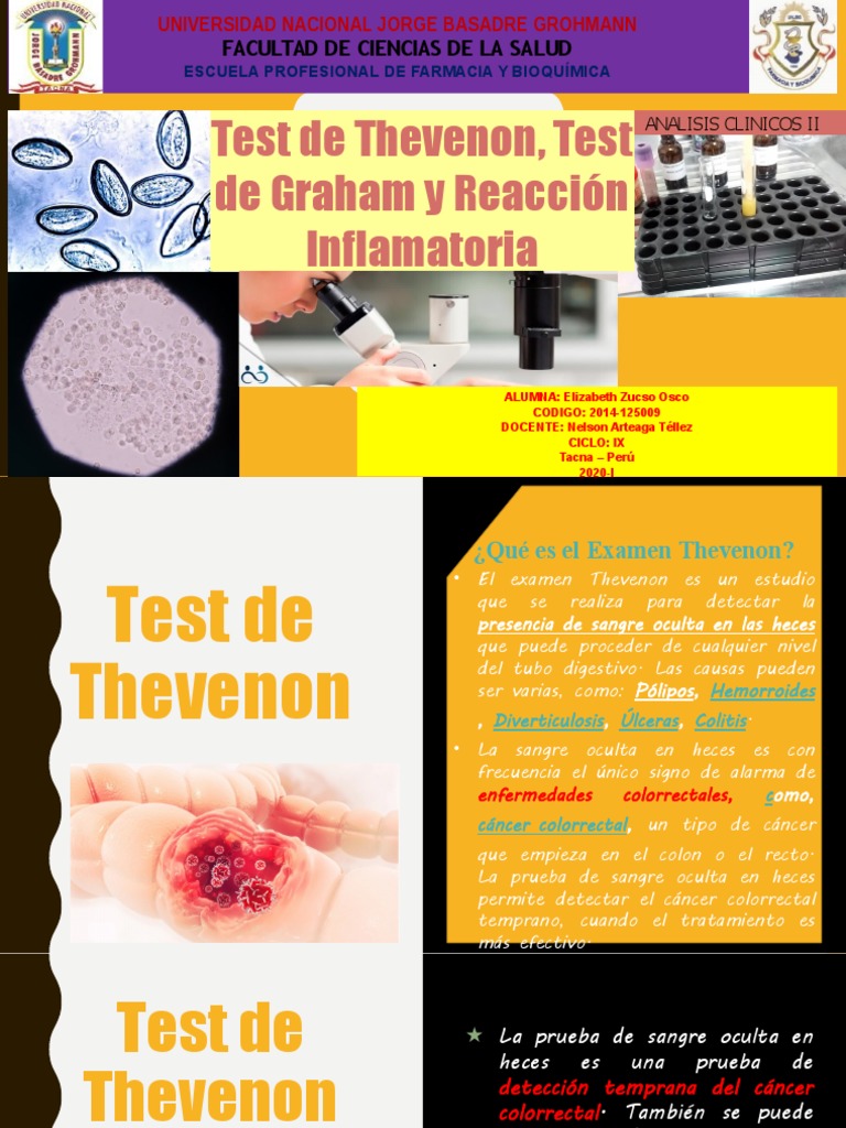 Test de Thevenom, Test de Graham y Reaccion Inflamatoria | PDF | Cáncer ...
