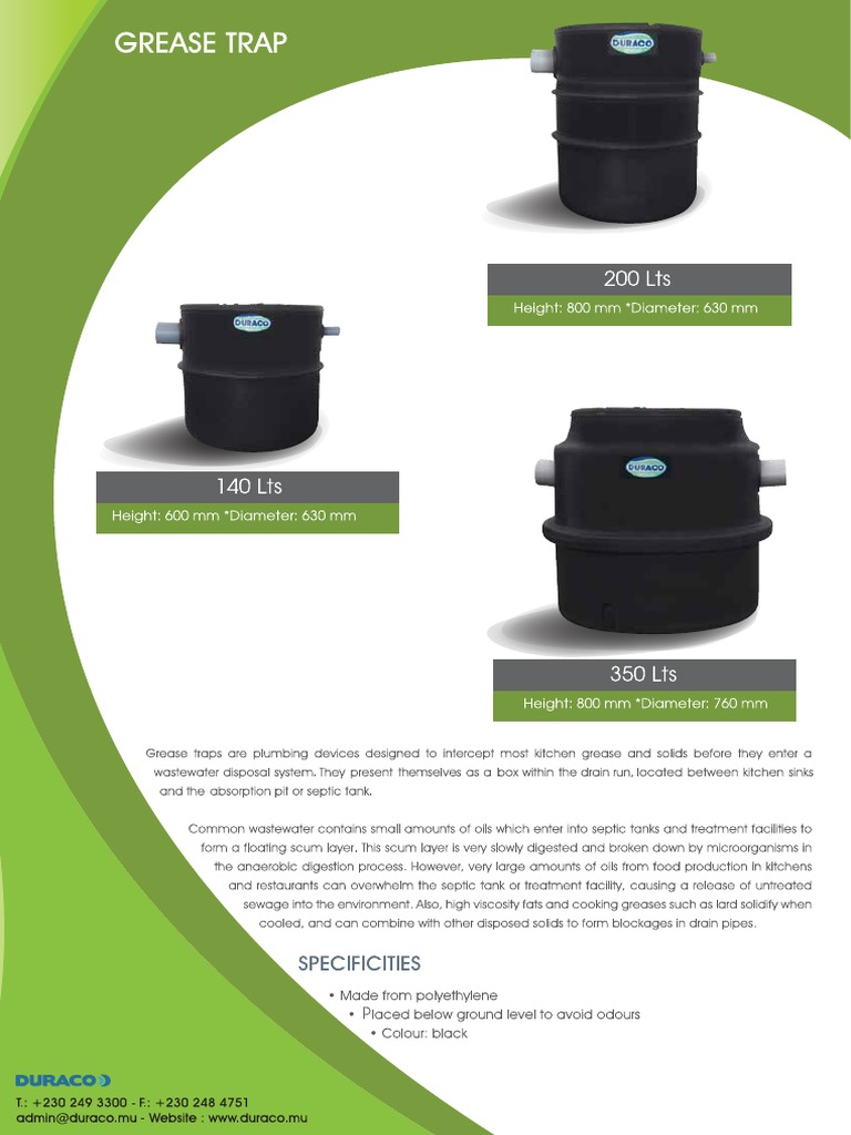 Duraco Grease Trap | PDF