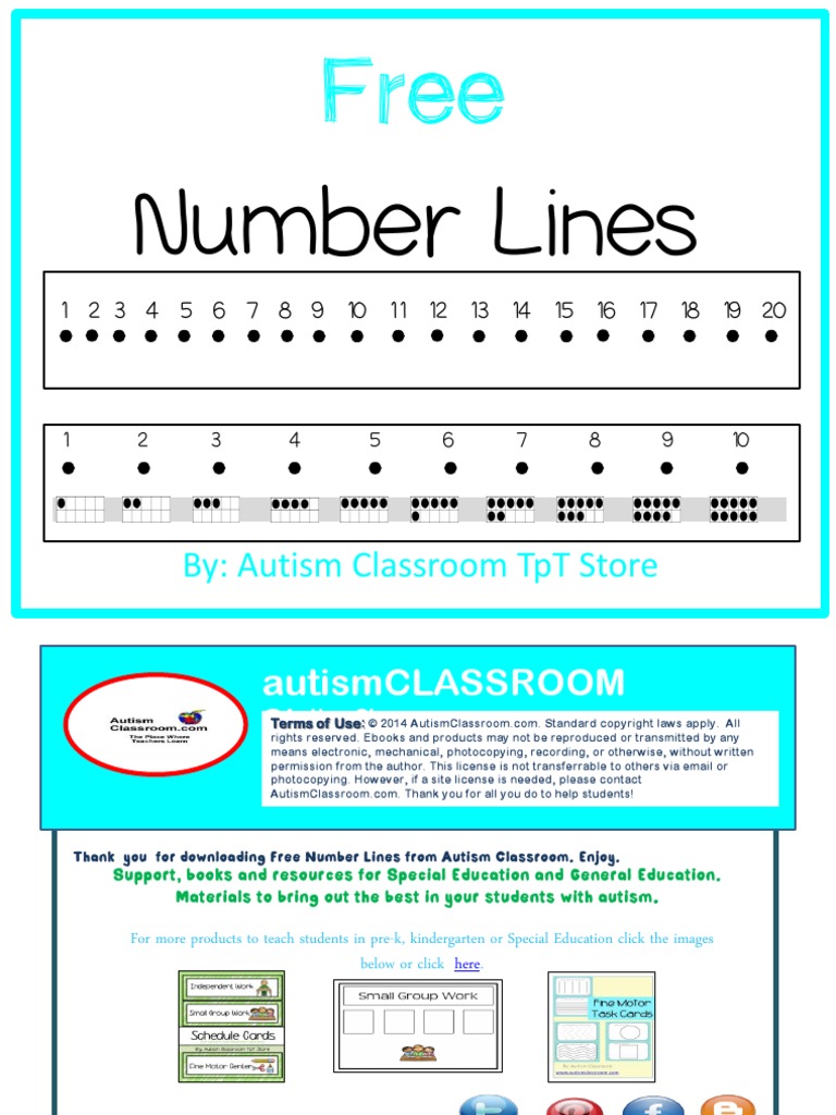 Number Lines: By: Autism Classroom TPT Store | PDF