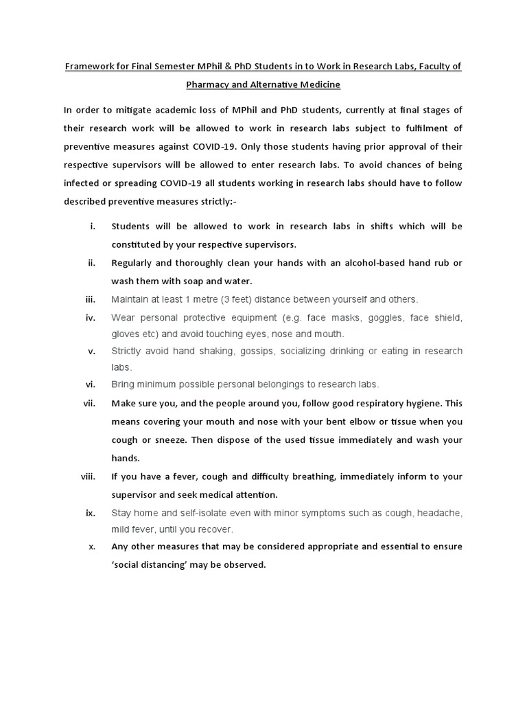 SOP For Working in Research Lab | PDF | Self-Improvement | Wellness