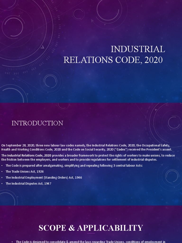 Industrial Relations Code, 2020 | PDF | Strike Action | Employment