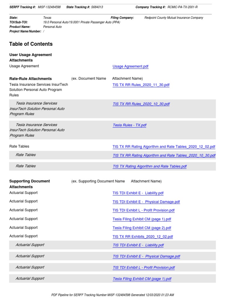 Tesla Insurance Tesla Filing | PDF | Insurance | Financial Risk