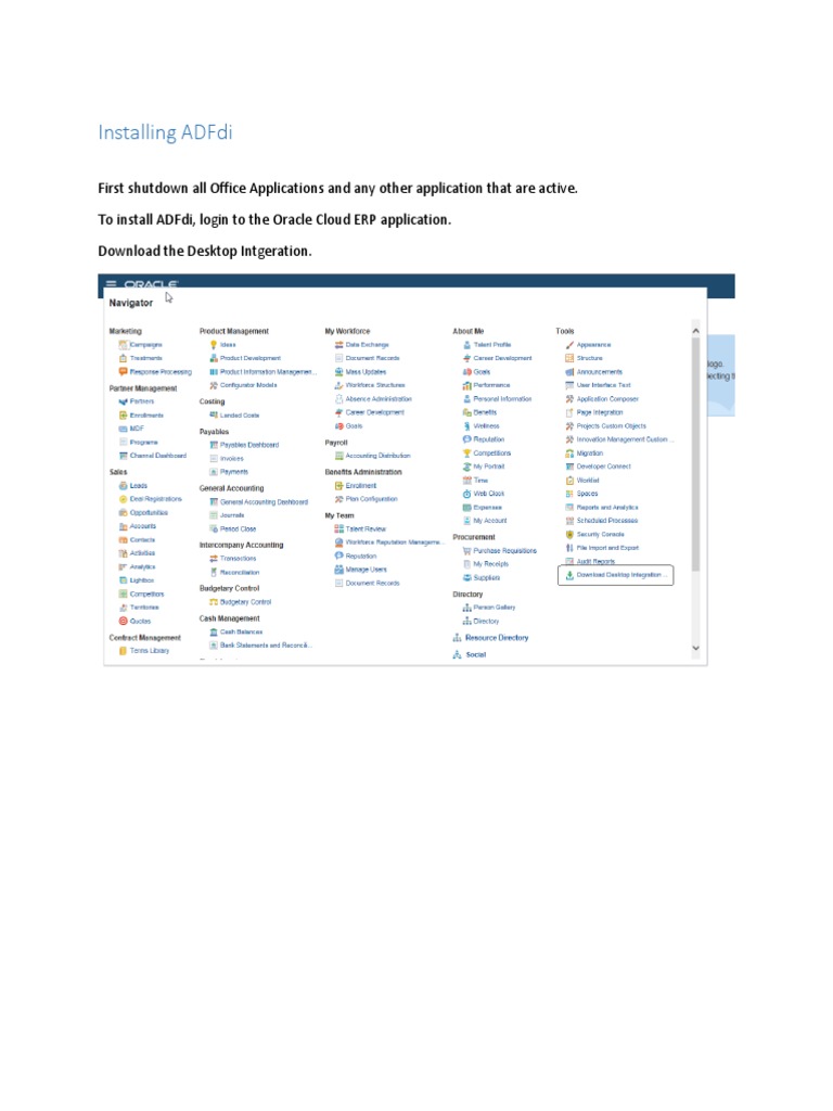 ADFdi Installation Guide for Oracle Fusion | PDF | Technology & Engineering