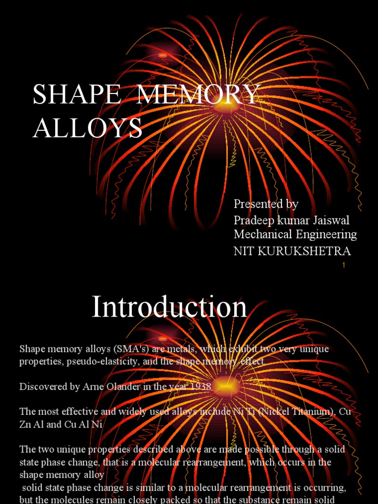 Shape Memory Alloys1 | PDF | Shape Memory Alloy | Building Engineering