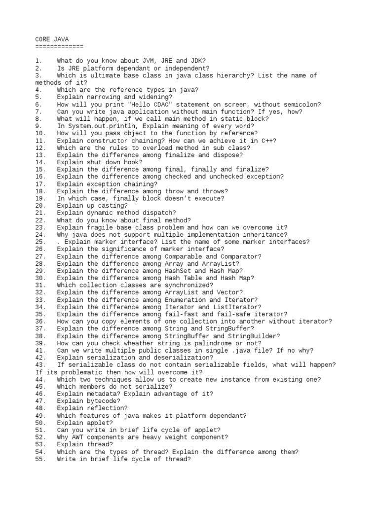Ques Java Pdf Java Programming Language Method Computer Programming 6142
