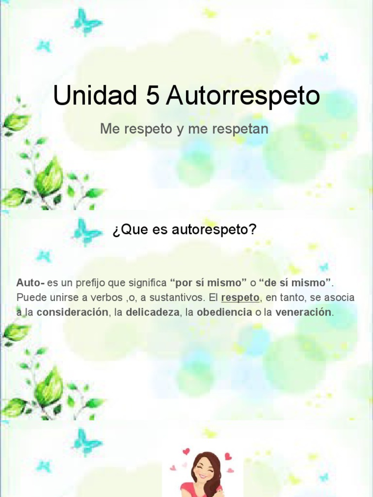 Unidad 5 Autorespeto. Modulo 1 Autoestima | PDF