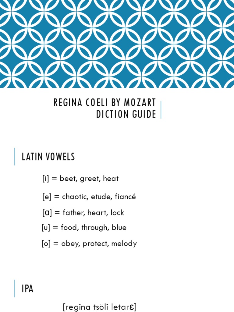 Regina Coeli by Mozart IPA Guide | PDF
