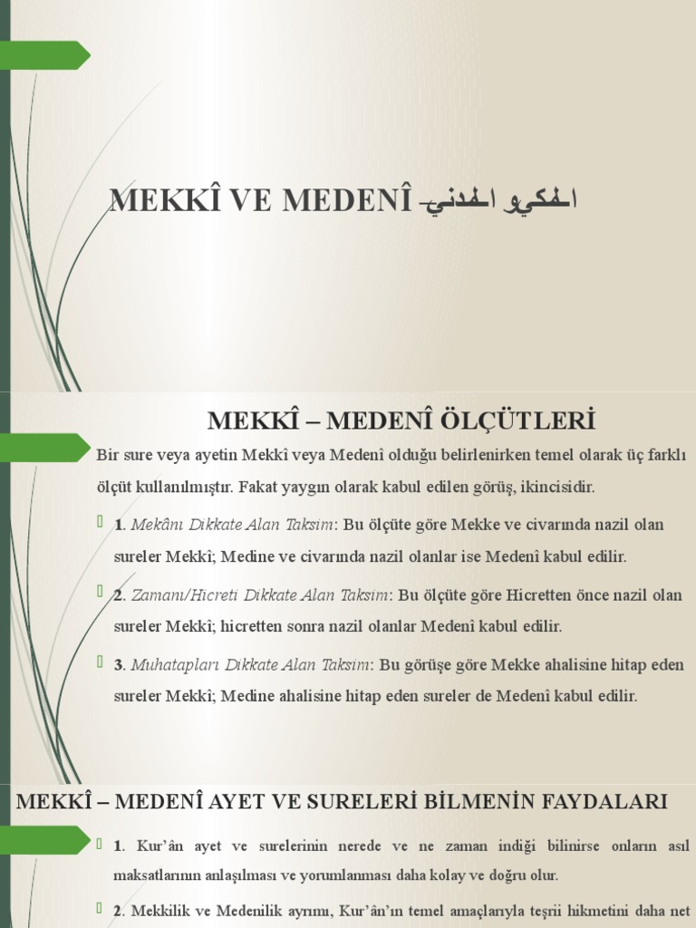 Mekkî Ve Medenî | PDF