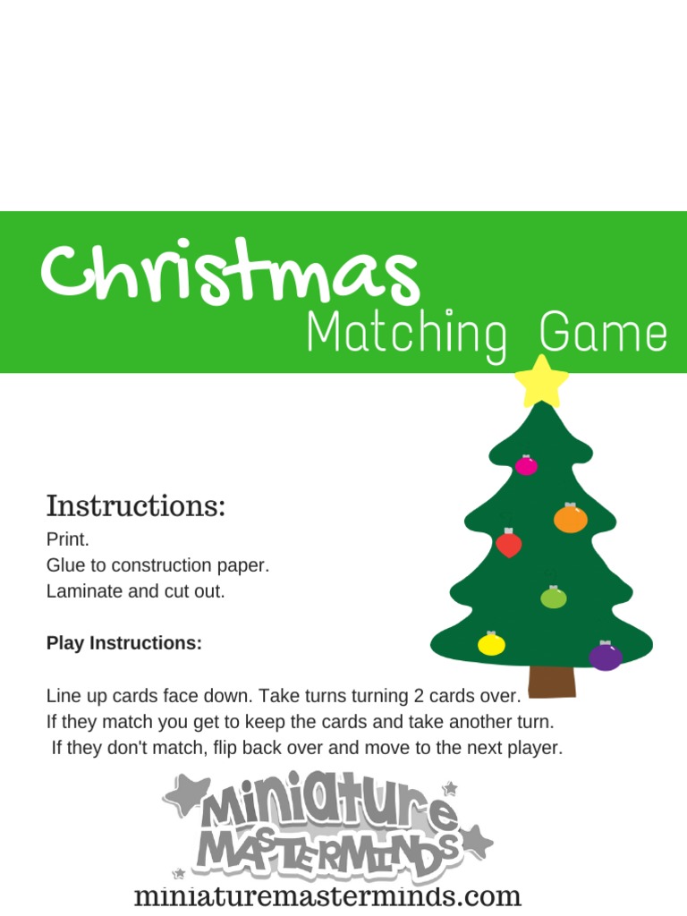 Christmas Matching Game | PDF