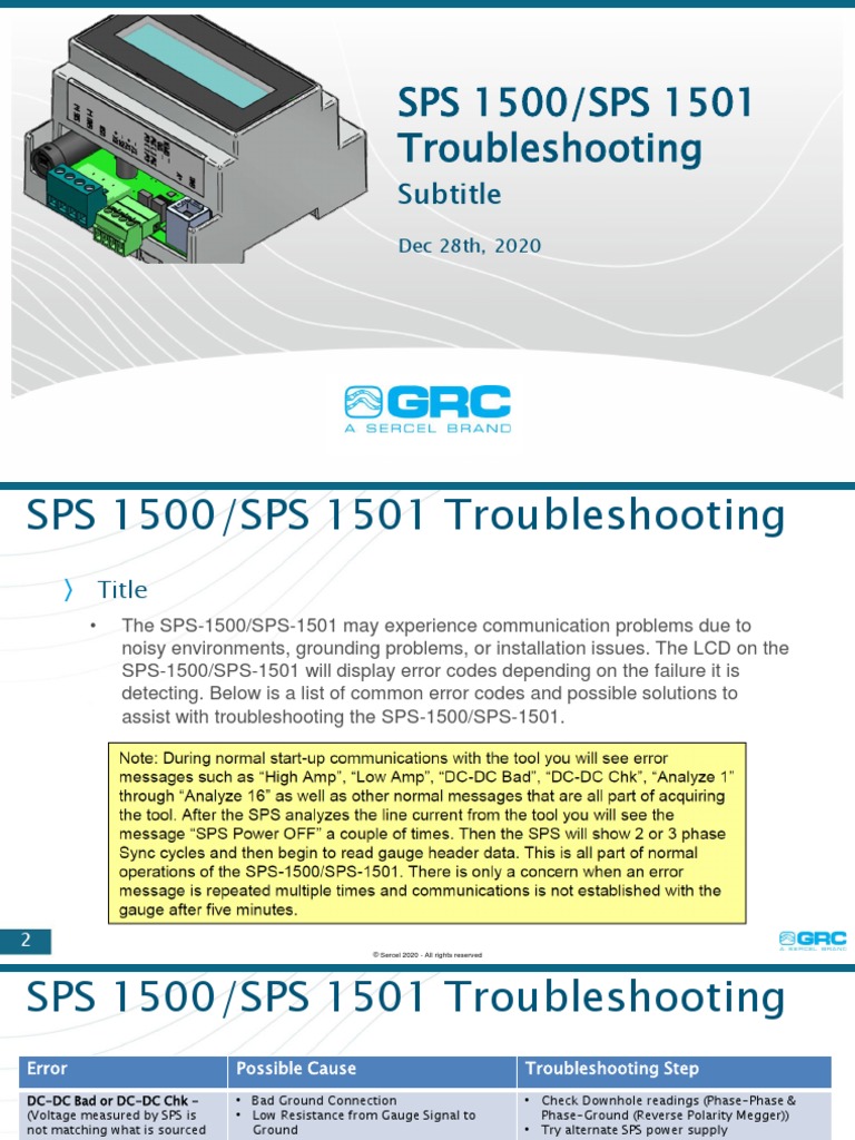 SPS-1500 SPS-1501 Troubleshooting | PDF | Troubleshooting | Voltage