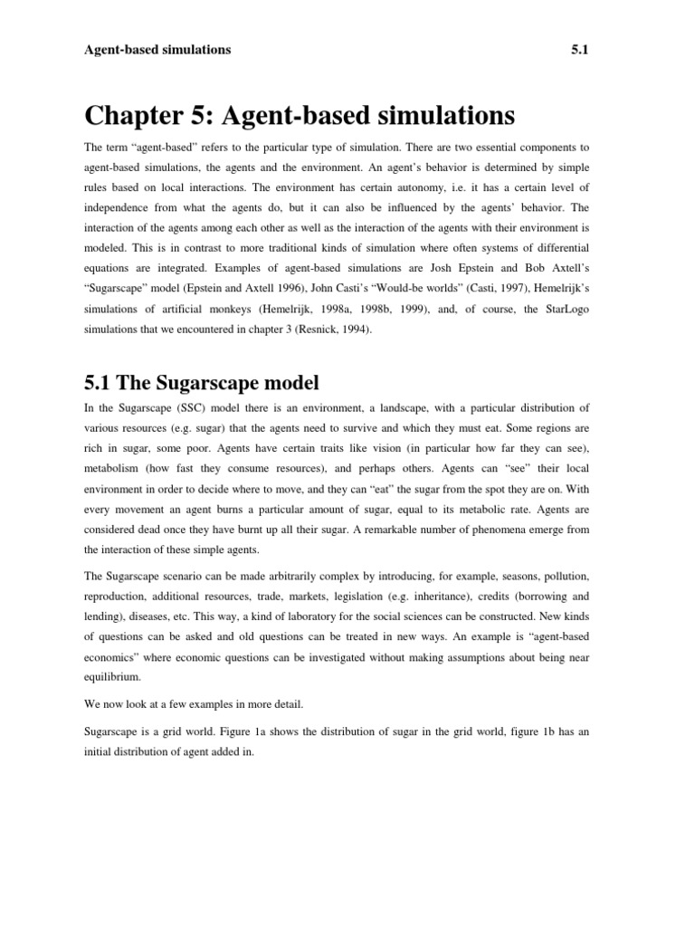 Chapter 5: Agent-Based Simulations: 5.1 The Sugarscape Model | Download ...