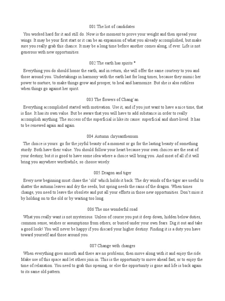 Interpretations of The Shen Shu Poems | PDF | Intuition | Luck