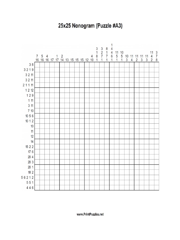 Nonogram 25x25 A3 | PDF