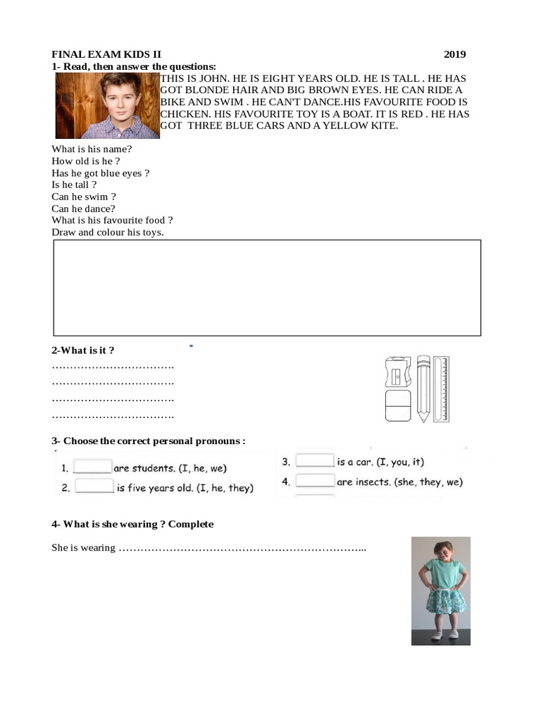 Kids II Final Exam 2019 Questions | PDF | Sports & Recreation ...