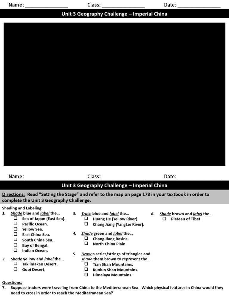 Unit 3 Geography Challenge - Imperial China | PDF | China | World Politics