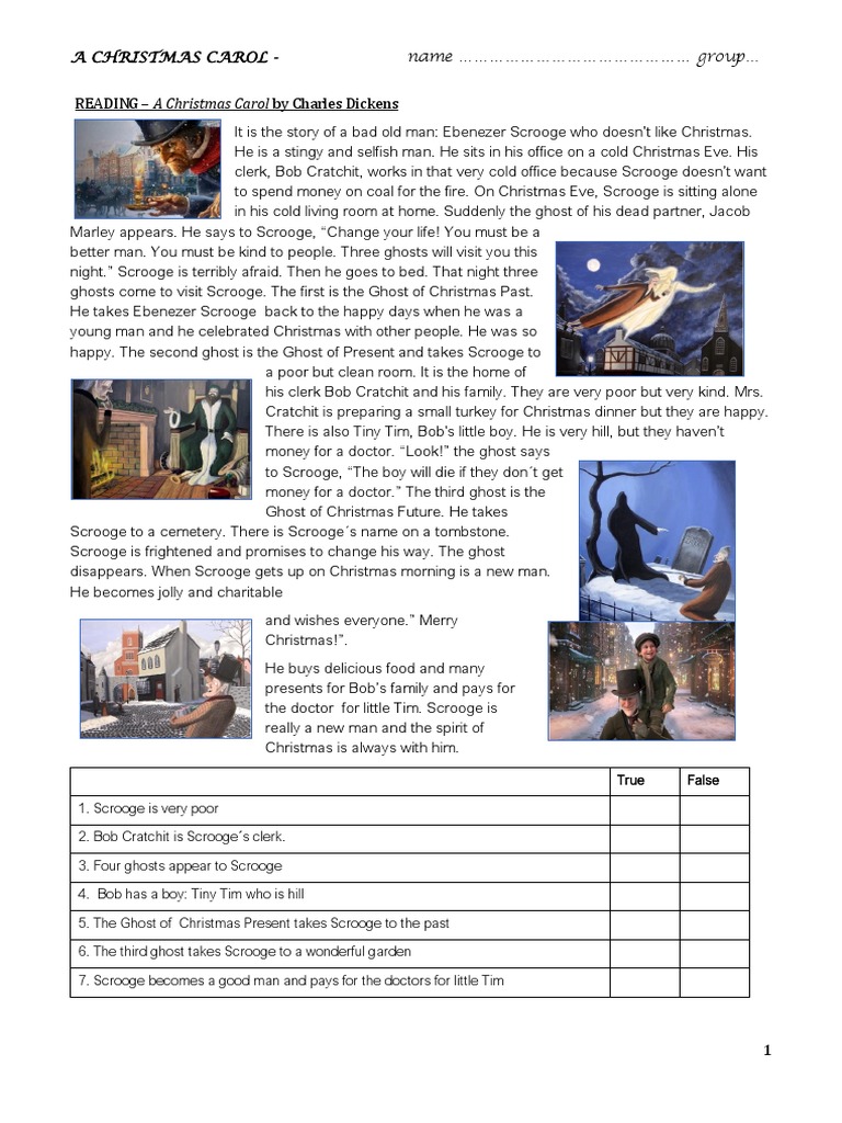 A Christmas Carol Worksheet Activities | PDF | A Christmas Carol ...