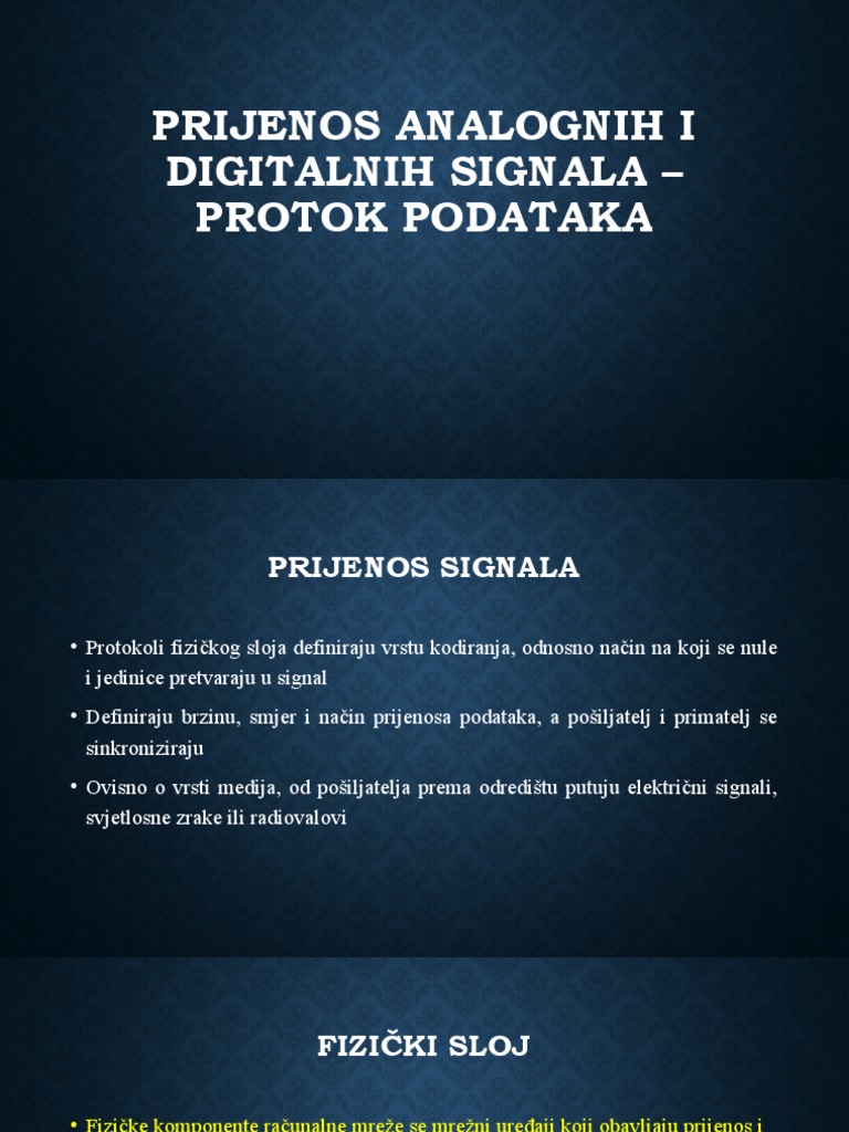 Prijenos Analognih I Digitalnih Signala - Protok Podataka | PDF