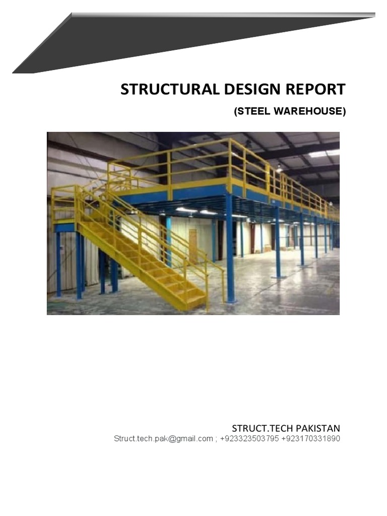 STEEL WAREHOUSE STRUCTURAL DESIGN REPORT | PDF | Bending | Shear Stress