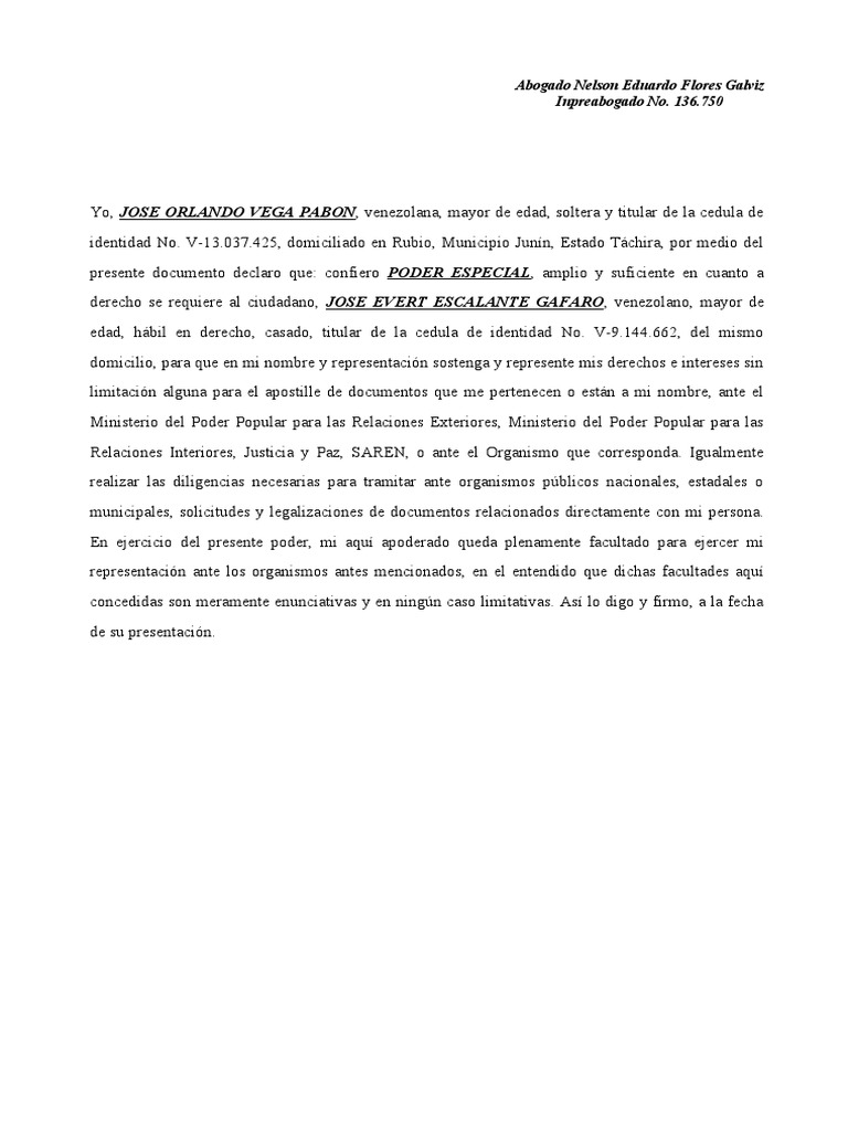 Poder para Apostillar | PDF | Venezuela | Estado (política)