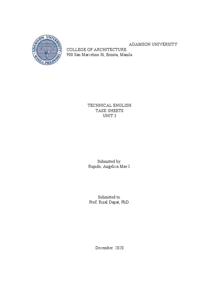 Adamson University College of Architecture 900 San Marcelino ST, Ermita ...