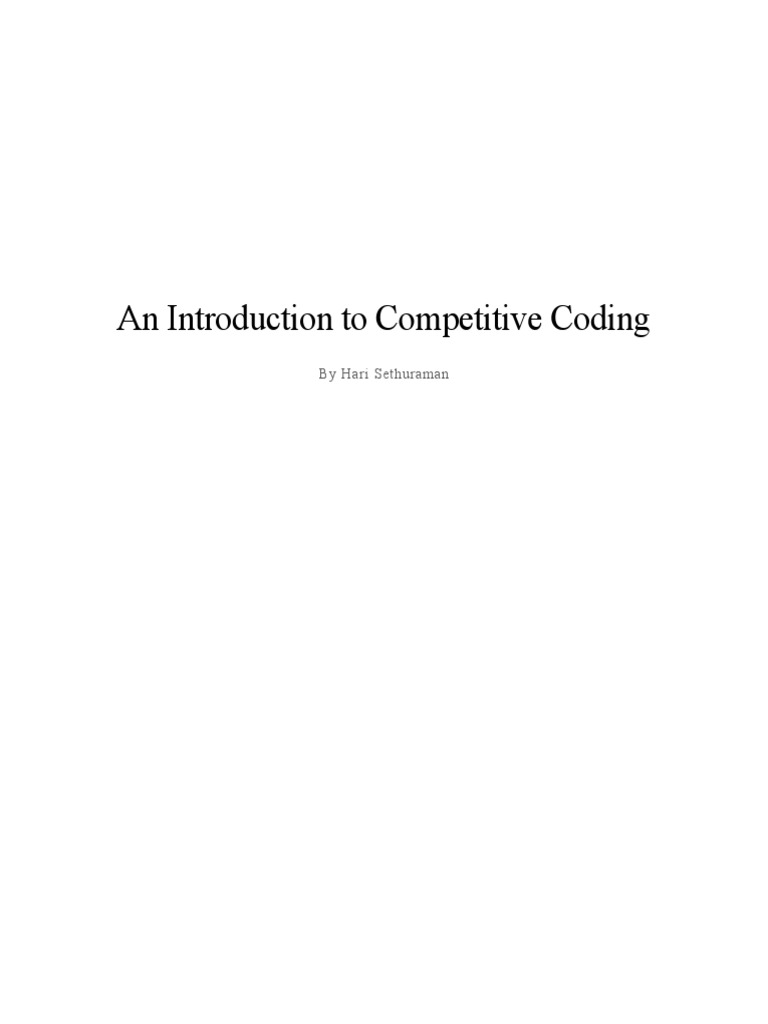 An Introduction To Competitive Coding | PDF | Algorithms | Computer Program