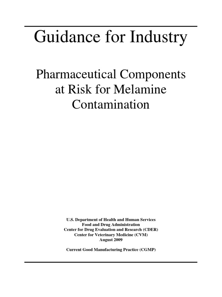 Guidance On Melamine Contamination Controls | PDF | Food And Drug ...