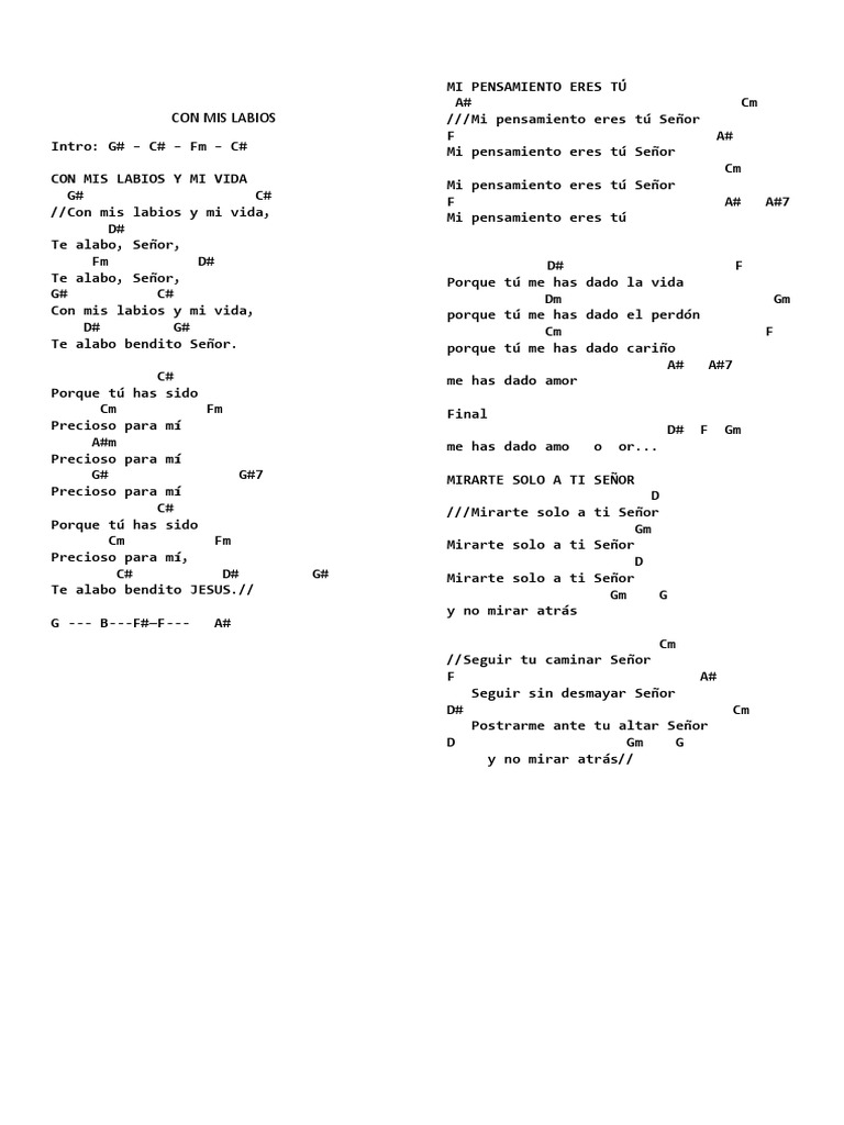 Acordes - Con Mis Labios | PDF | Religión y creencia