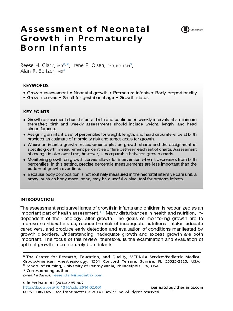 Neonatal Growth in Preterm Infants | PDF | Preterm Birth | Fetus
